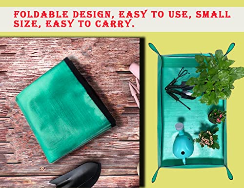 2 PCS Plant Repotting Mat for Indoor Plants, 43" X 29" Thickened Foldable Waterproof Plant Potting Tray and Mess Control, Portable Potting Mat Gardening Tray for House Plants Succulents, Extra Large