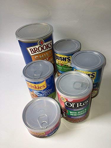 ALAZCO 6pc BPA-Free Can Covers - Large Medium & Small Plastic Tight Seal Lids For Canned Goods or Pet Dog Cat Food Saver Reusable