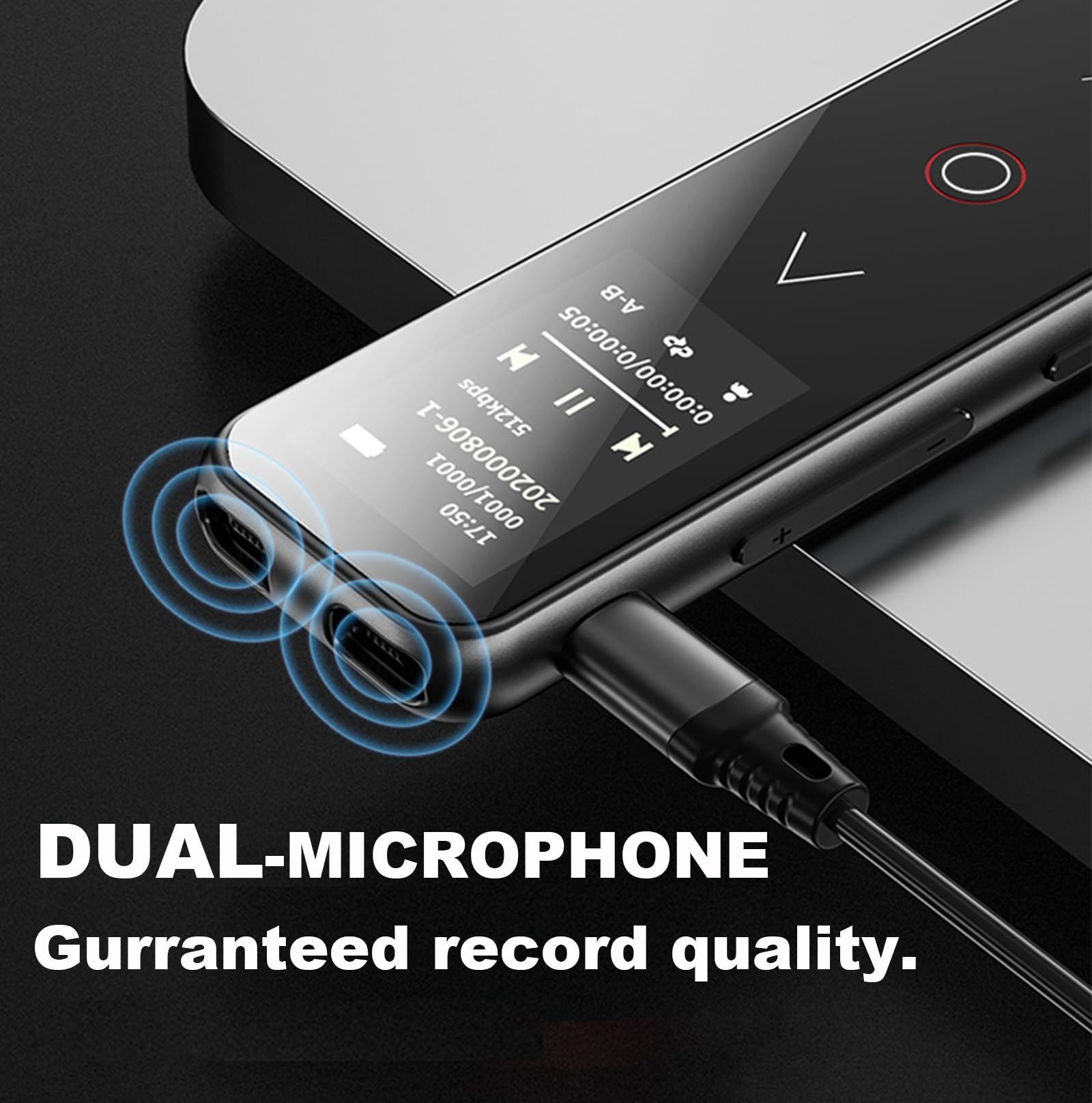 128GB Digital Voice Recorder with Playback, Small Voice Activated Recording Device for Lectures & Meetings, Bluetooth Noise Cancelling Audio Recorder Device, 18hrs Live Monitor with Earphones