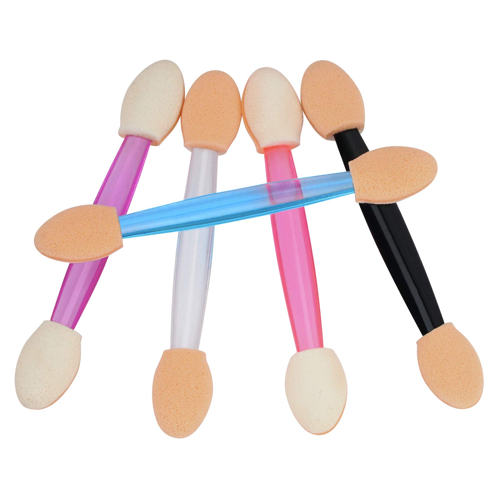 CHEFBEE 80pcs Eyeshadow Applicators with Container, Disposable Dual Sides Eyeshadow Sponge Brushes Makeup Applicators(Black)