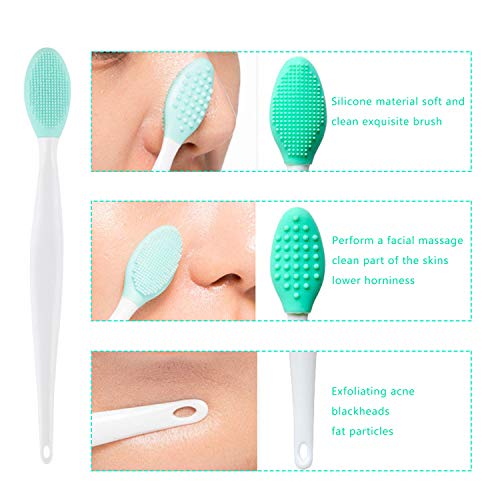 OBSCYON 6 Pieces Soft Silicone Face Scrubber Facial Cleansing Brush Pore Cleansing Pad, Lip Exfoliator Brush, Silicone Face Mask Brush for Skin Care