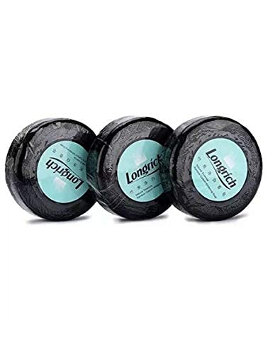 Longrich Bamboo Charcoal Soap, Black Soap,Brightening Soap for Fighting Pimples, Acne, 3 Bars
