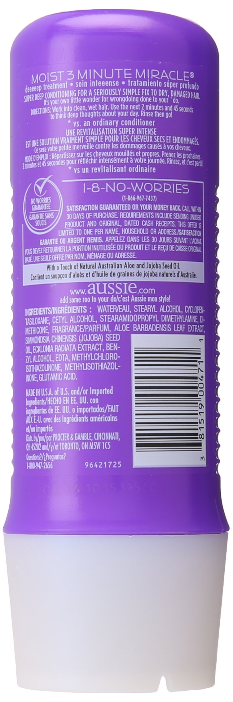 Aussie 3 Minute Miracle Moist Deeeeep Conditioner 8 Ounce (2 Pack)