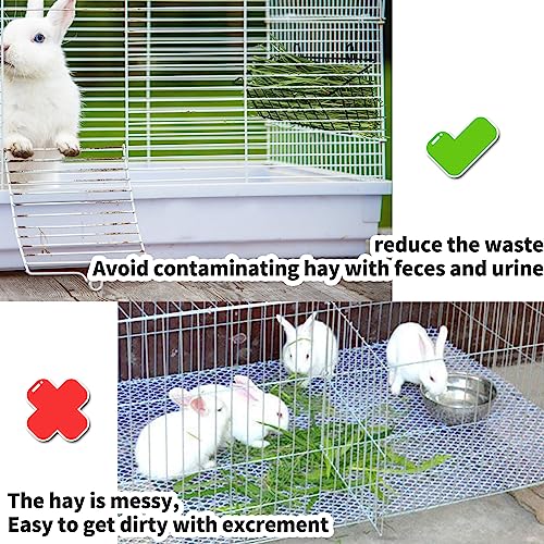 2 PCS Rabbit Hay Feeders Heavy Duty Metal Hay Holders Racks for Bunny Guinea Pig Chinchilla Cage Accessories (S+L)