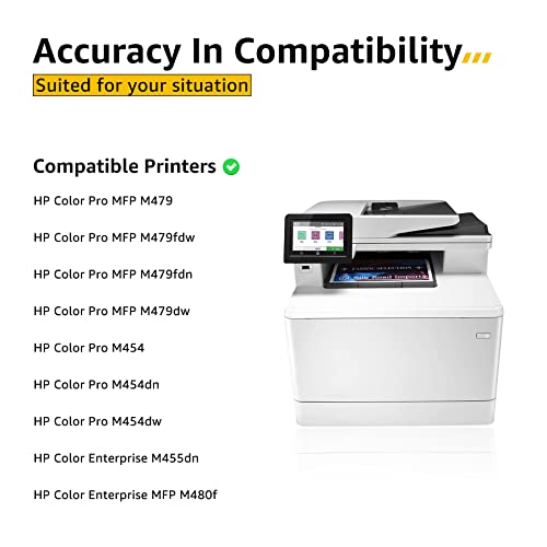 CMYBabee Compatible Toner Cartridge Replacement for HP 414A 414X W2020X for Color Laserjet Pro MFP M479fdw M479fdn M454dw M454dn M454 M479 Printer Ink No Chip (Black Cyan Magenta Yellow)