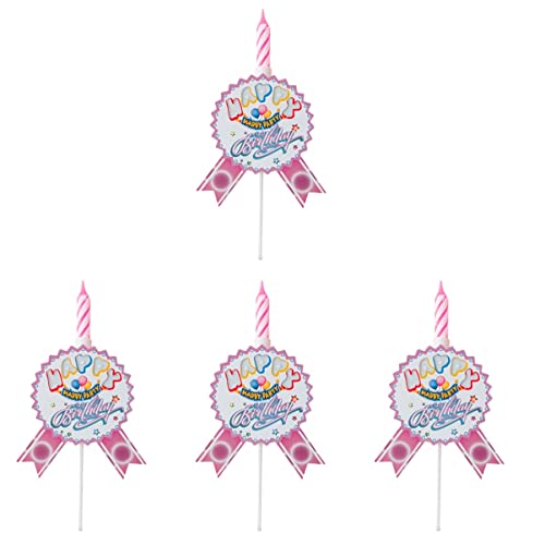 4pcs Candle Birthday Singing Pink LED Insert Decoration Fancy Cuake Gender Music Party Happy Dessert Supplies Powered with Reusable Reveal Cake Shower Unique Baby Picks Food for