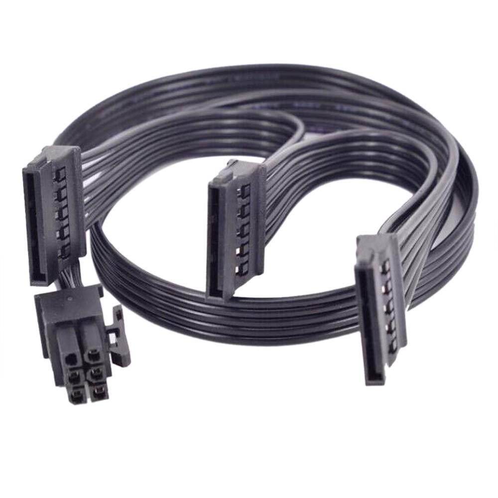 GinTai SATA SSD Power Supply Electric Cables Wires Conductors and Connection Fittings therefor Replacement for EVGA 1000 GQ 80+ Gold 1000W PCI-E 6 Pin 1 to 3