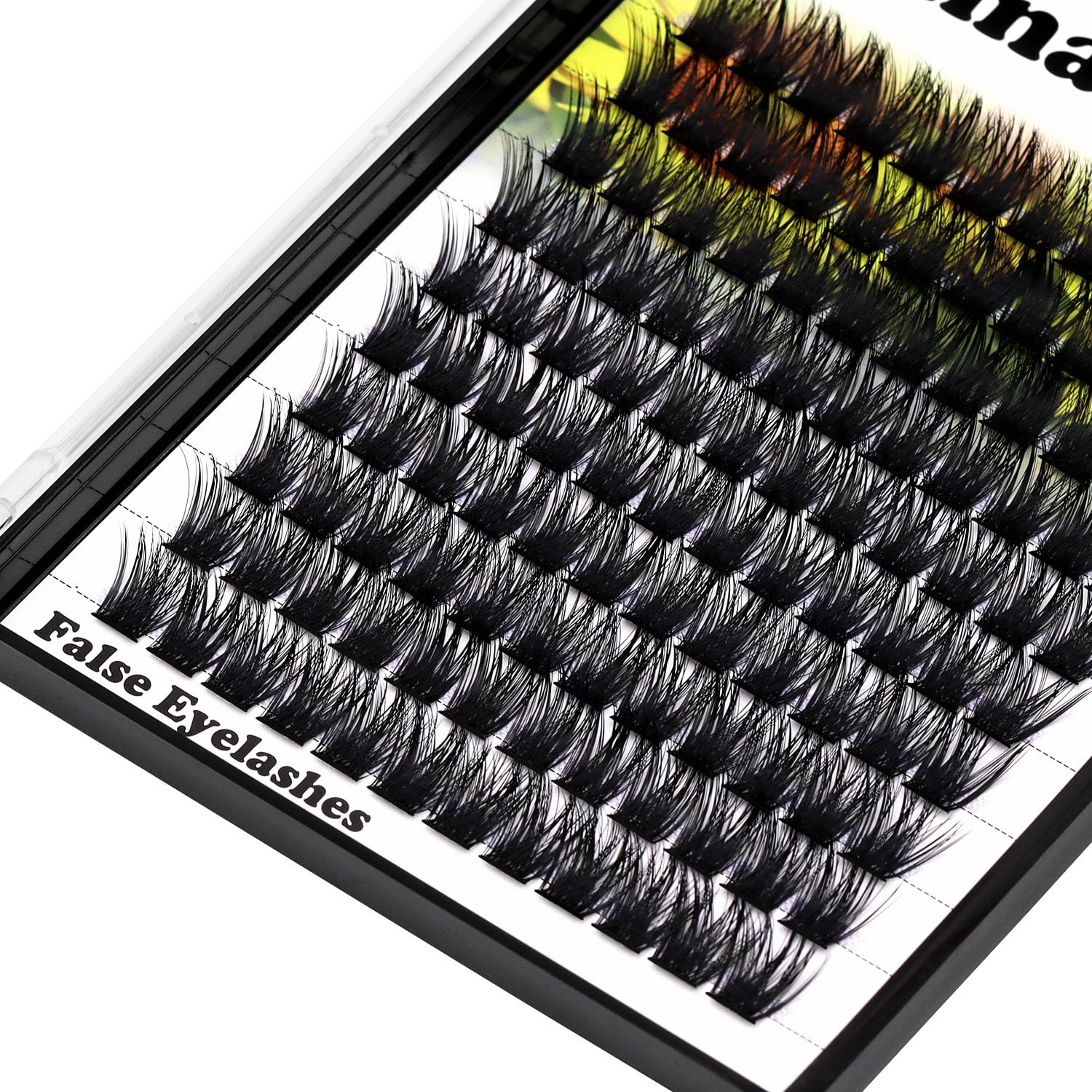 Hannahool Large Pack Wide Stem Cluster Eyelashes D Curl 10-20mm Available Handmade D Curl Wide Stem Individual False Eyelashes 5D Volume DIY Eye Lashes Extensions Beauty Tools (16mm)