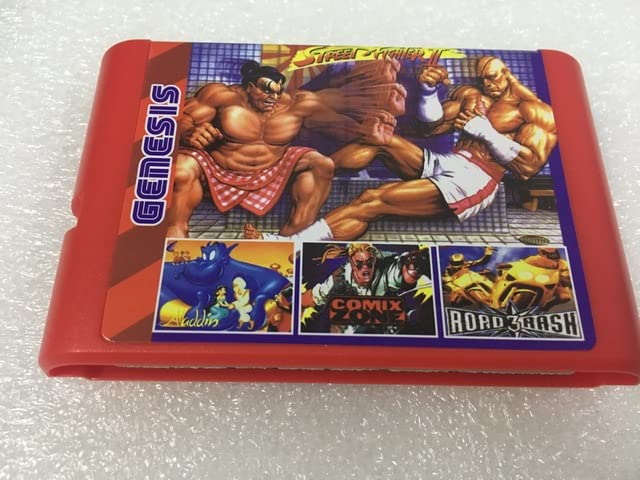 196 in 1 Game Cartridge 16 Bit MD Game Card for Sega Mega Drive for Sega Geneis 9 games can Battery Save-Red