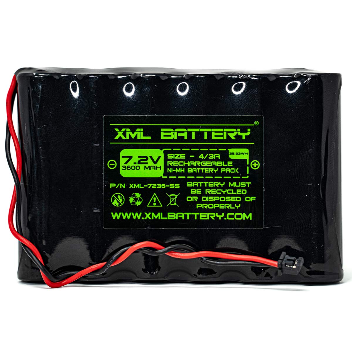 XML Battery (1 Pack 6PH-H-4/3A3600-S-D22 7.2v 3600mAh Ni-MH DSC IMPASSA 9057 SCW-9057 SCW-9055 Battery Wireless Security System