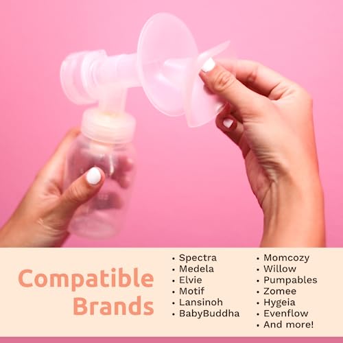 BeauGen Breast Pump Cushion 2.0 β Breast Pump Sizing Insert for Flange Comfort & Fit β Soft, Stretchy, Clear Breast Pump Accessory β BPA Free, Food Safe β Compatible with Flange Sizes 21-28mm (1 Pair)