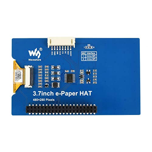 Coolwell Waveshare 3.7inch E-Paper E-Ink Display HAT for Raspberry Pi/Jetson Nano, 480×280 Pixels e-Paper Module, Black/White Color, SPI Interface
