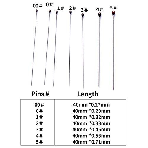 Fpxnb 350 Pcs Stainless Steel Insect Pins in 7 Sizes, Specimen Entomology Pins and Butterfly Collections Needle for School Lab Butterfly Collectors with Vials & Labels