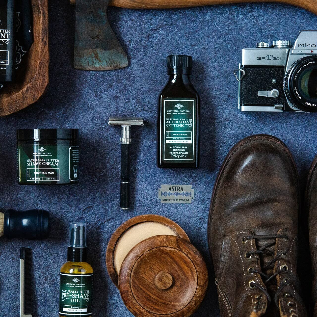 MNSC Wrangler Naturally Better Pump Shave Cream - Smooth, Hypoallergenic, All-Natural, & Handcrafted in USA