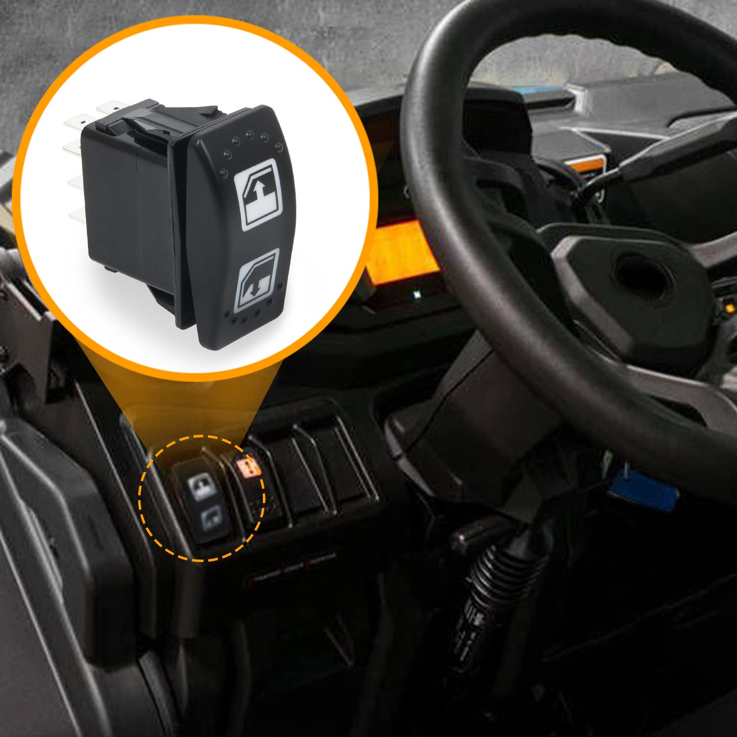2 Pack Left Hand Power Window Switch Compatible with 2016-2019 Can-Am Defender HD8/HD10, 2018-2019 Can-Am Defender Max HD8/HD10 Power Window Lift Switch Replaces 710004979, 705800048