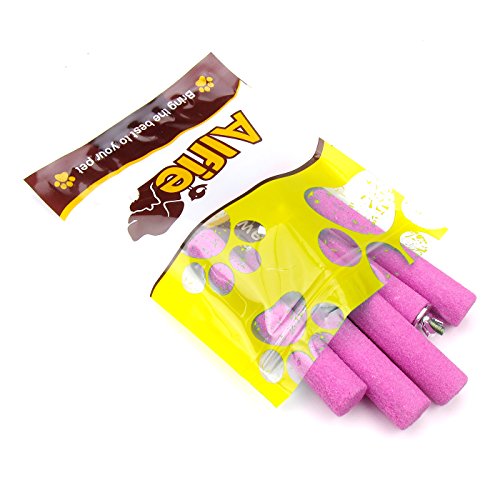 Alfie Pet - Fifer Sand Covered Perch 5-Piece Set for Birds - Color: Pink, Size: Large
