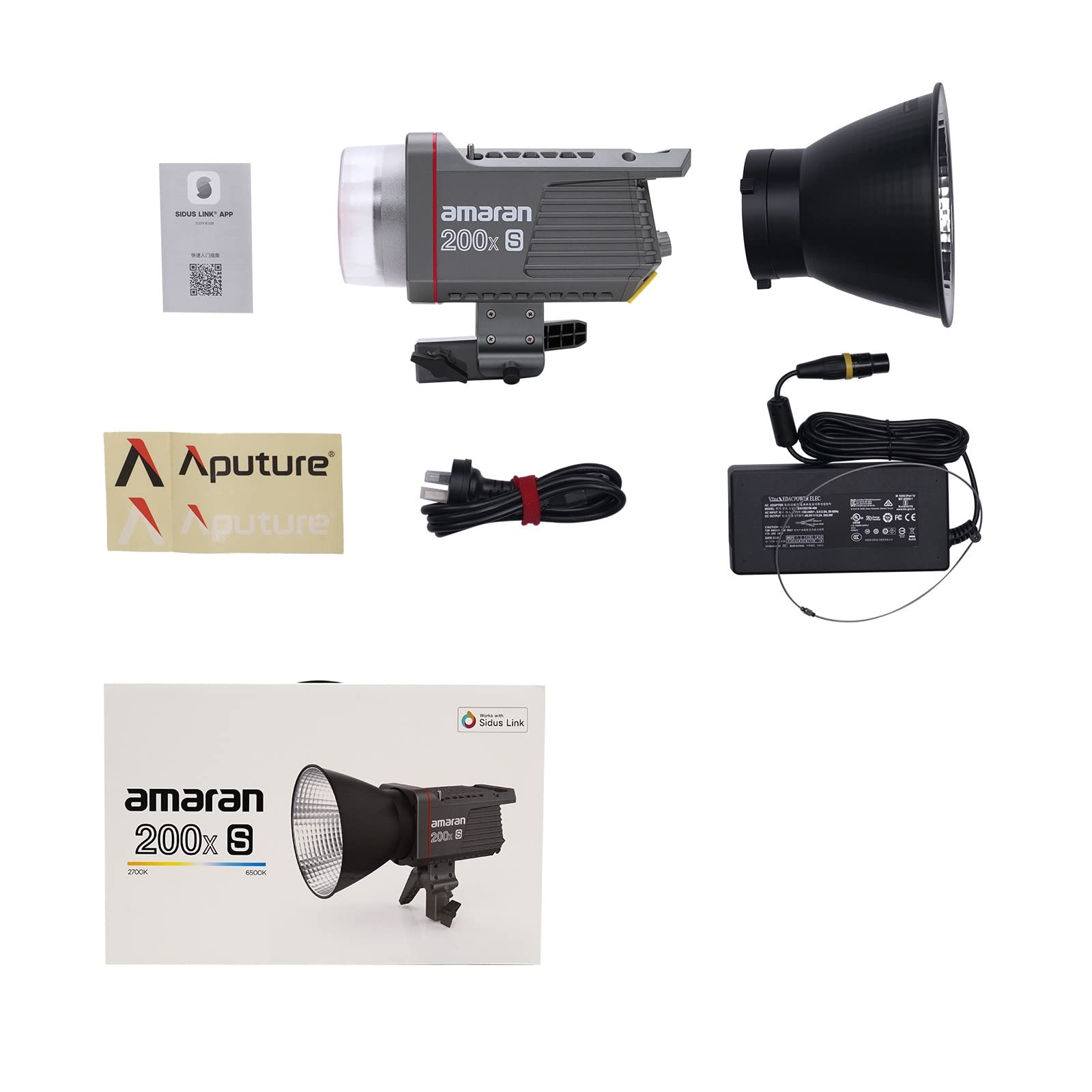 Amaran 200X S 200Xs Bi-Color COB LED Video Light Made by Aputure, DC/AC Power Supply, APP Control Continuous Studio LED Light for Portrait,Studio,Interview and Filming