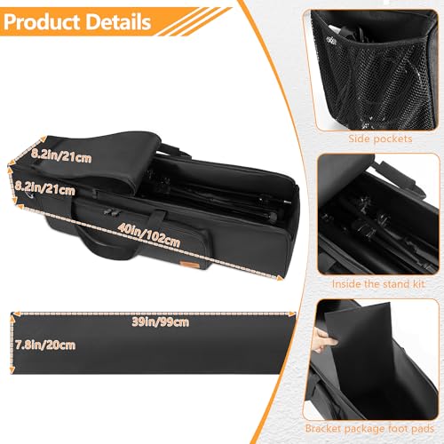 TORIBIO Tripod Carrying Case with Padded Water-resistant 40"x8.2"x8.2"/102x21x21cm Heavy-Duty Multi-Function Tripod Case Bag with Strap,Suit for Lights, Speakers, Cameras, Booms, Microphone Stands