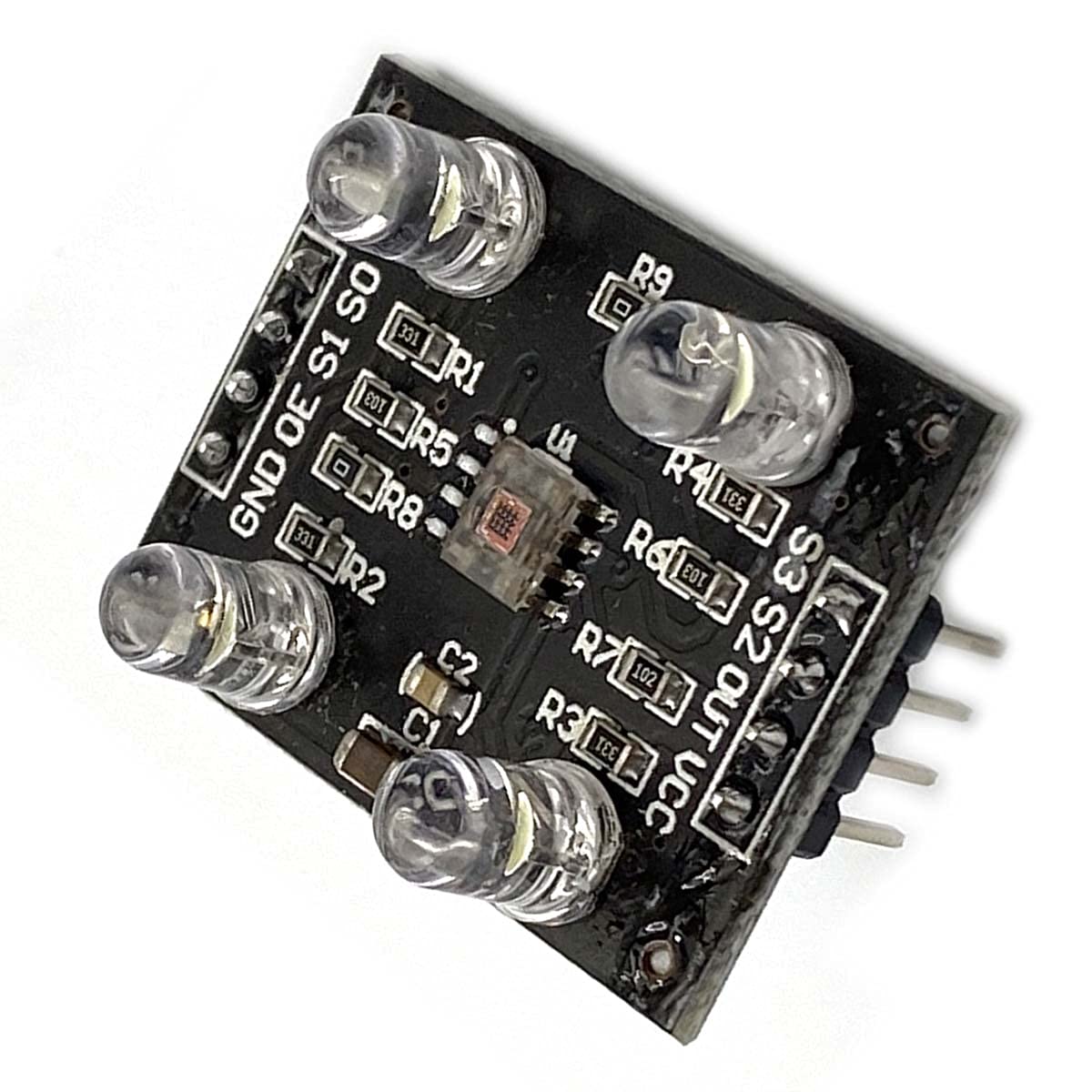 Kiro&Seeu TCS230 TCS3200 RGB Light Color Recognition Sensor Detector Module DC 3-5V with 4 LED Compatible with MCU Ar-duino, CS230-MD-1P