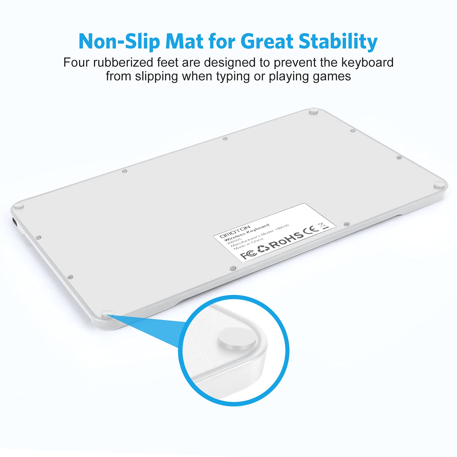 OMOTON Bluetooth Keyboard, Wireless Rechargeable Keyboard for iPad, iPad Pro, iPad Mini, iPad Air with Illuminated LED (White)