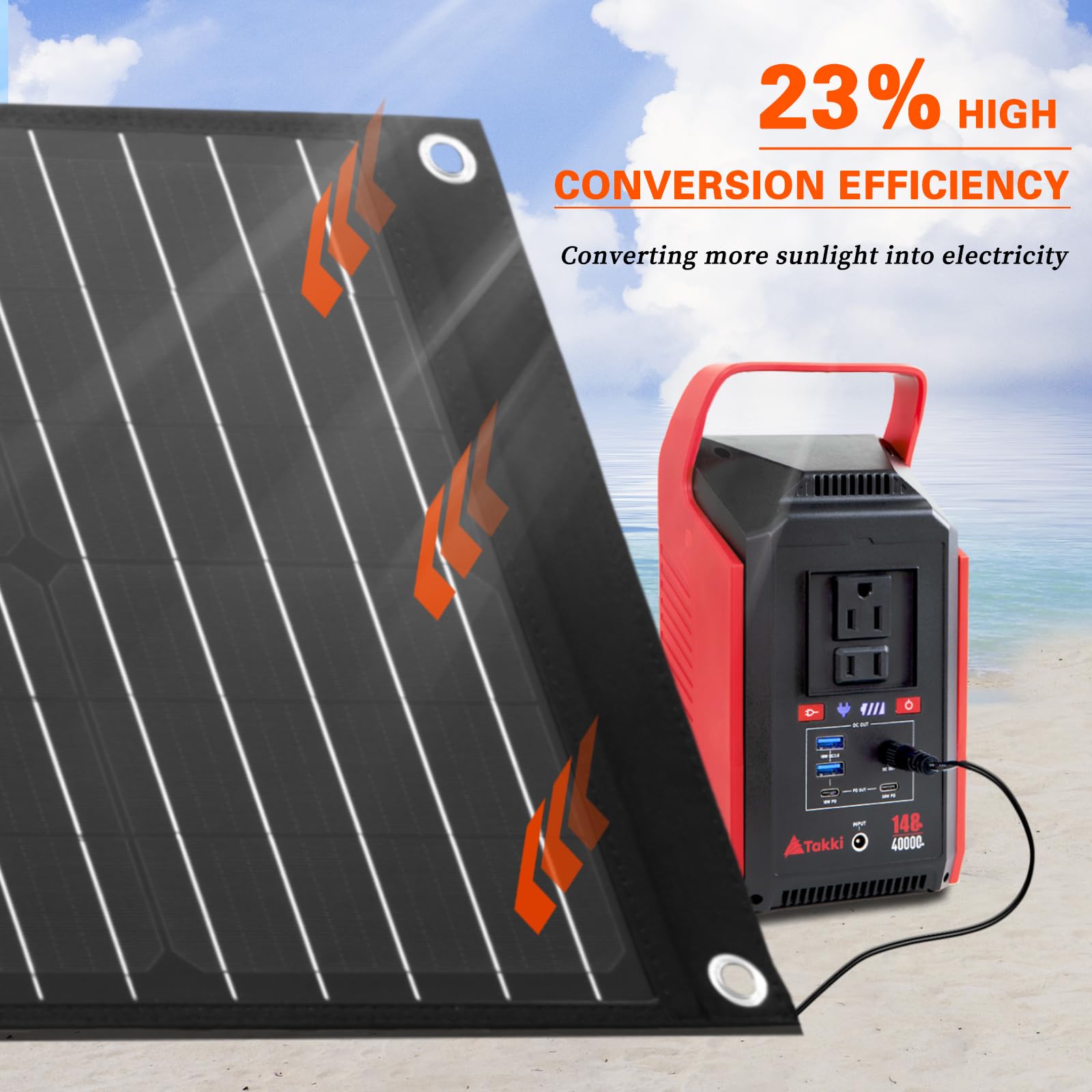 148Wh Portable Power Station with 60W Foldable Solar Panel for Camping Outdoor Emergency Laptop Gift