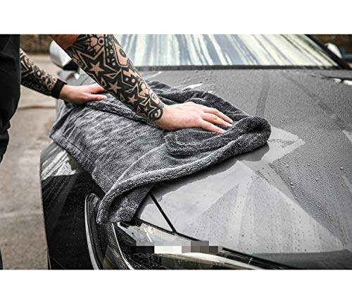 Microfiber Car Drying Towel, 1300GSM Superior Absorbency Twist Loop for Drying Cars, Trucks, and SUVs (Gray, 20"x32")