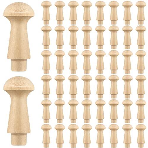 50 Pcs Mini Shaker Pegs Wooden Hooks Wall Mounted, Smooth Texture Wood Pegs for Hanging Coat Hat Towel Clothes Wall Organizing Supplies, 0.98 x 0.43 Inch