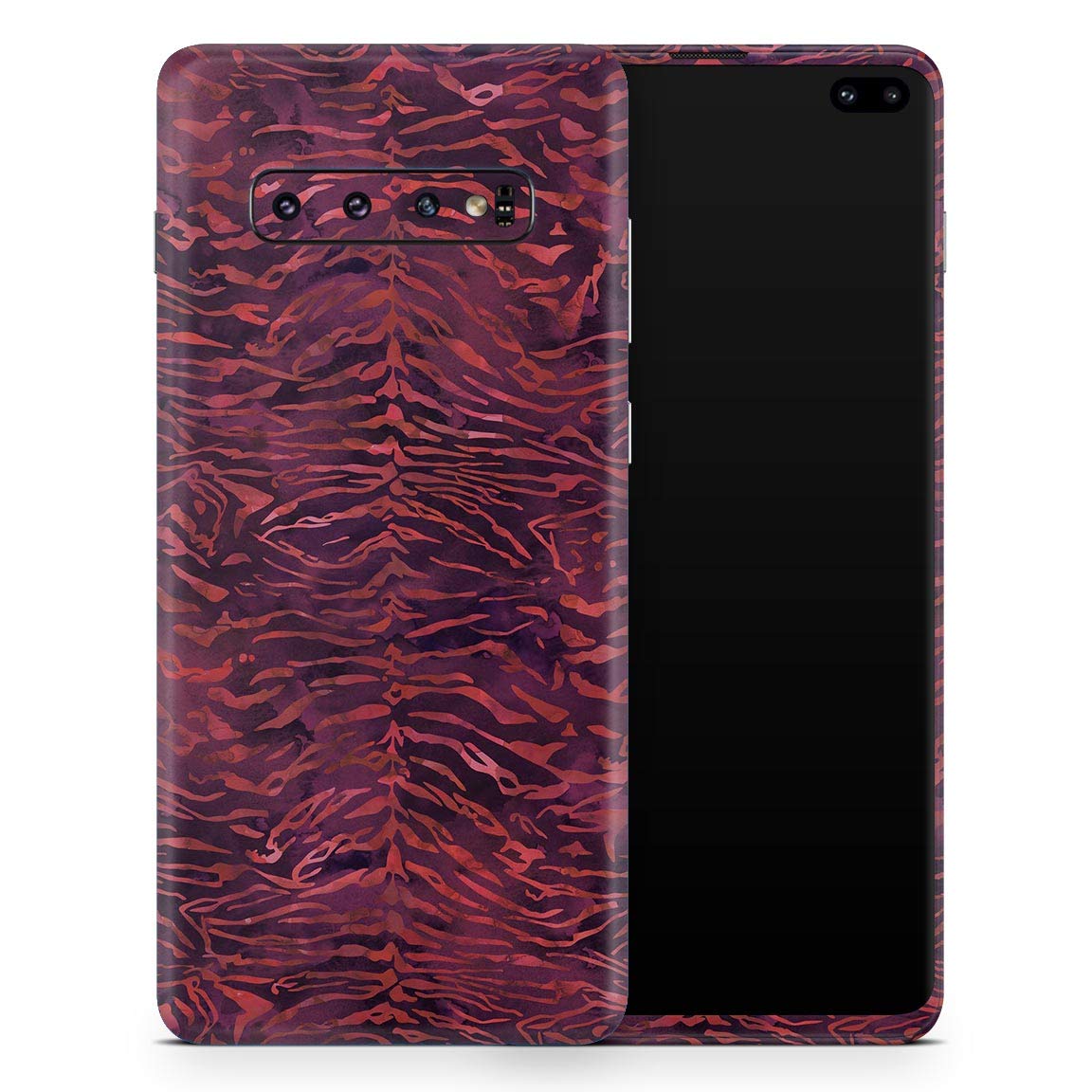 DesignSkinz Wine Watercolor Tiger Pattern Protective Vinyl Decal Wrap Skin Cover Compatible with The Samsung Galaxy S20 (Screen Trim & Back Glass Skin)