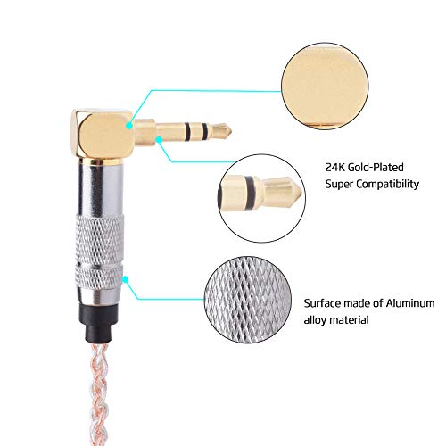 Alitutumao 7NOCC 72 Cores IE80 IE8I IE8 Earphone Cables HiFi Wire Compatible with Sennheiser Headset Replaceable Upgraded Audio Cable