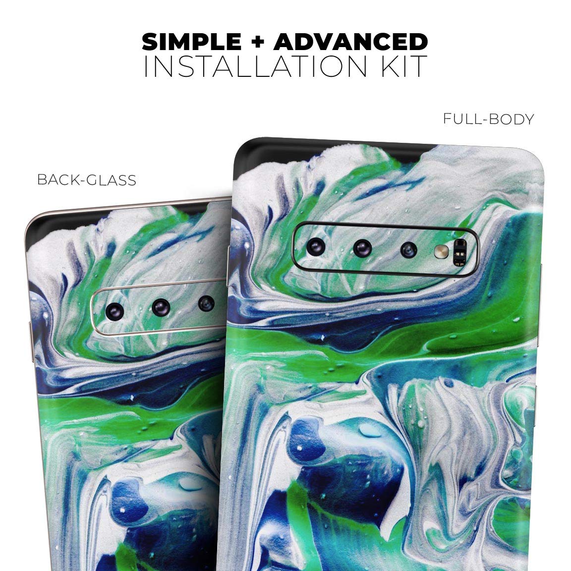 DesignSkinz Liquid Abstract Paint V39 Protective Vinyl Decal Wrap Skin Cover Compatible with The Samsung Galaxy S20 (Screen Trim & Back Glass Skin)