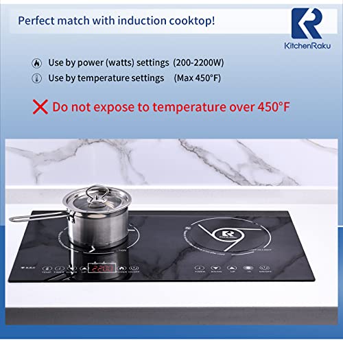 2 PCS Silicone Induction Cooktop Mat - (Magnetic) Cooktop Scratch Protector - for Induction Stove, Multifunctional Silicone Mats - for Air Fryer Liners, Trivet by KitchenRaku