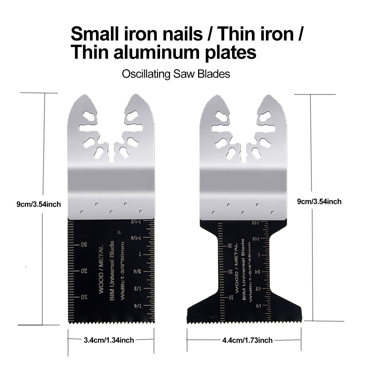 115 PCS Oscillating Saw Blades with case,Wood/Metal/Plastic Cutting and Accessories with Sandpaper,Bi-Metal Tool Blade, Arc Edge Multitool Blades Compatible with Fein Multimaster Porter Cable Bosch