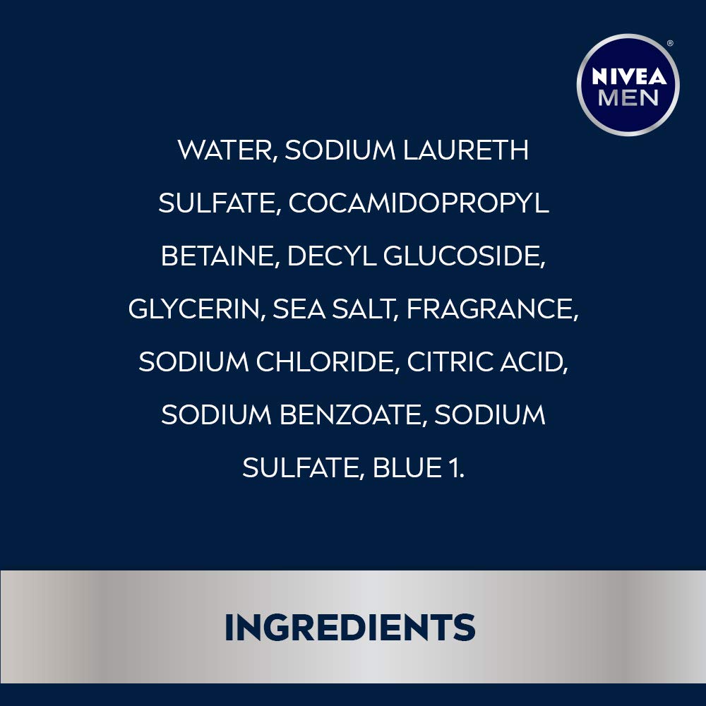 Nivea Men Vitality Body Wash, Lime and Sage Scented Body Wash, 3 Pack of 16.9 Fl Oz Bottle