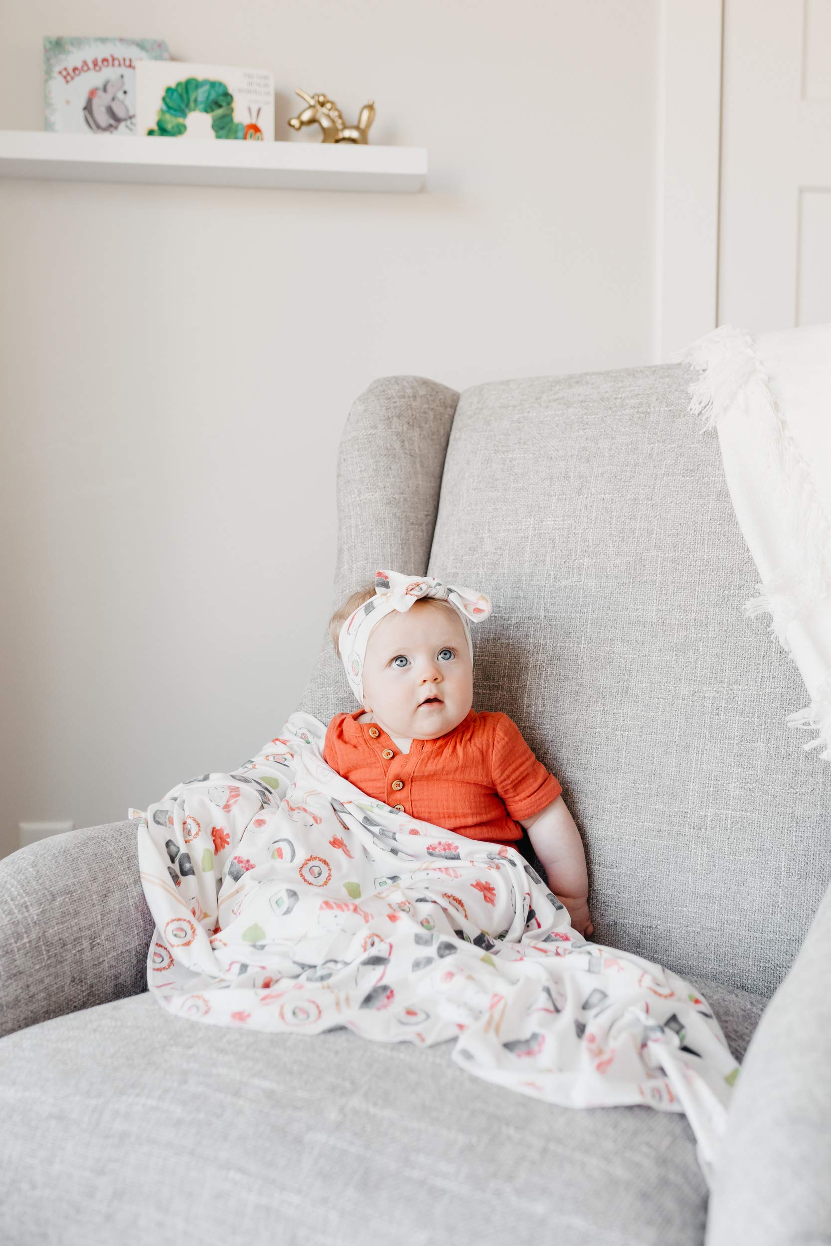 Large Premium Knit Baby Swaddle Receiving Blanket "Baja" by Copper Pearl