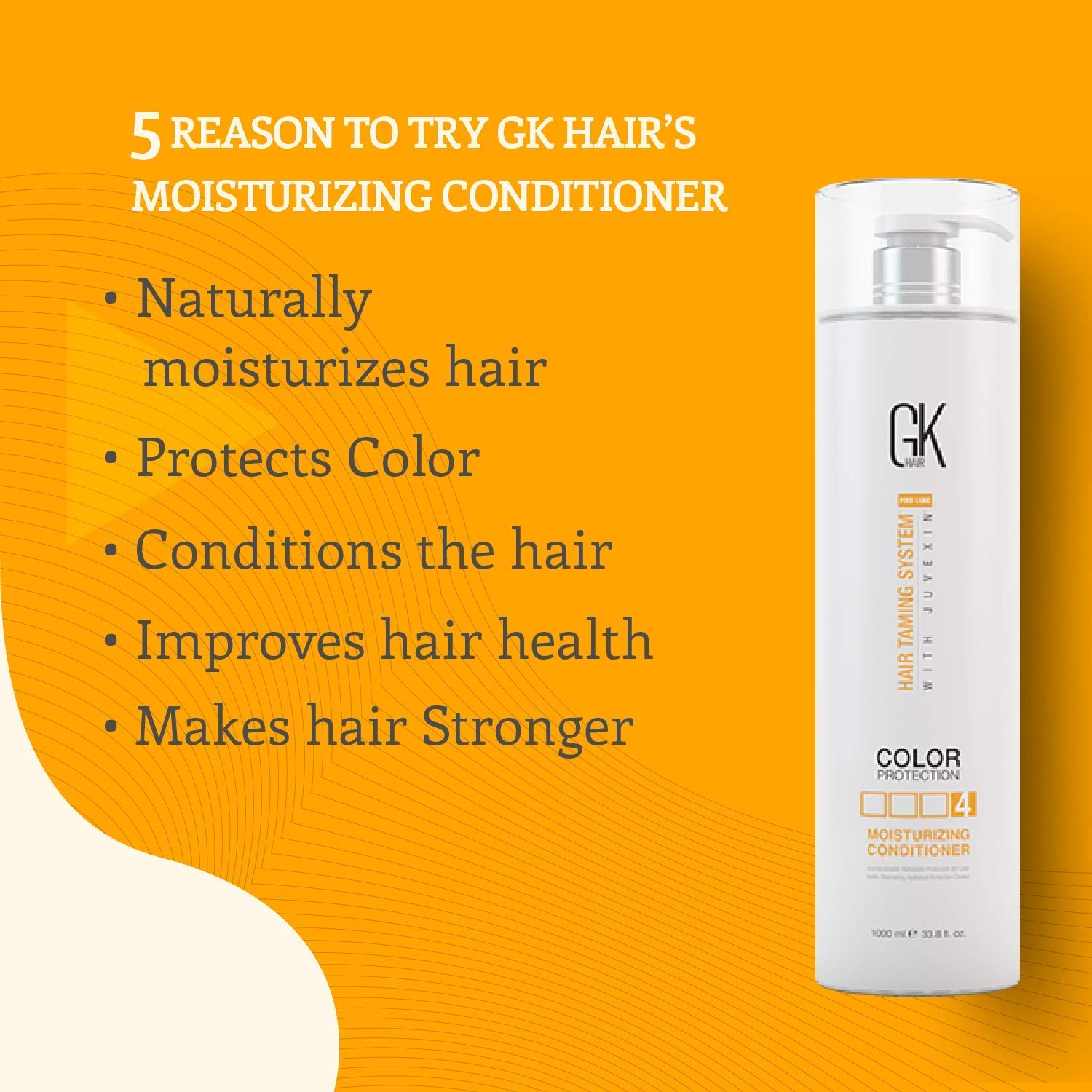 Global Keratin GK Hair Moisturizing Conditioner (33.8 fl.oz/1000ml) - Hair Smoothing Serum - 100% Pure Organic Argan Oil 1.69 Fl Oz