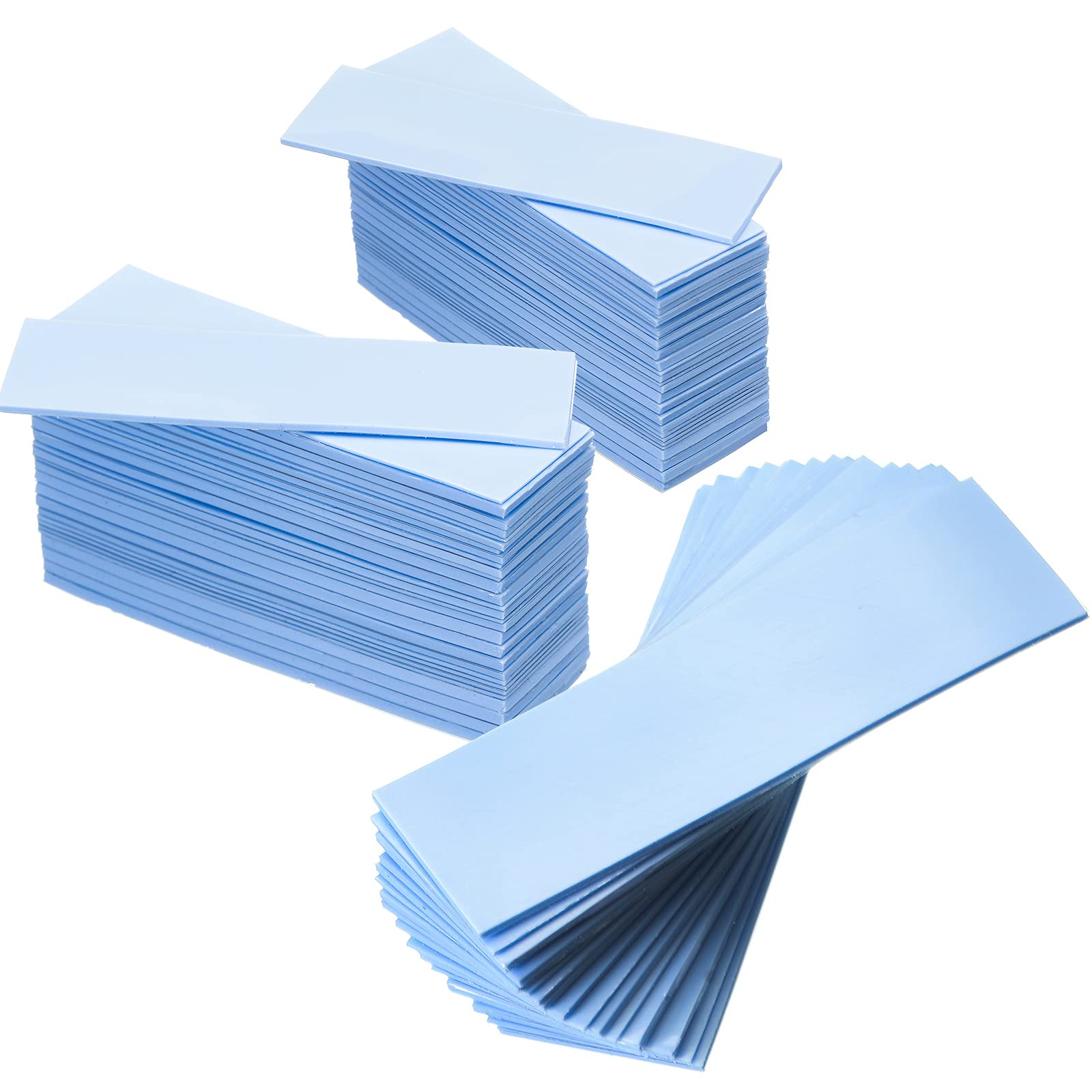 Outus 30 Pieces 2.6 x 0.8 Inch Silicone Thermal Pad Reusable Thermal Conductive Silicone Pad Each Thick for Gpu Heatsink CPU Chip Heat Conduction or LED Heat Conduction (Light Blue)