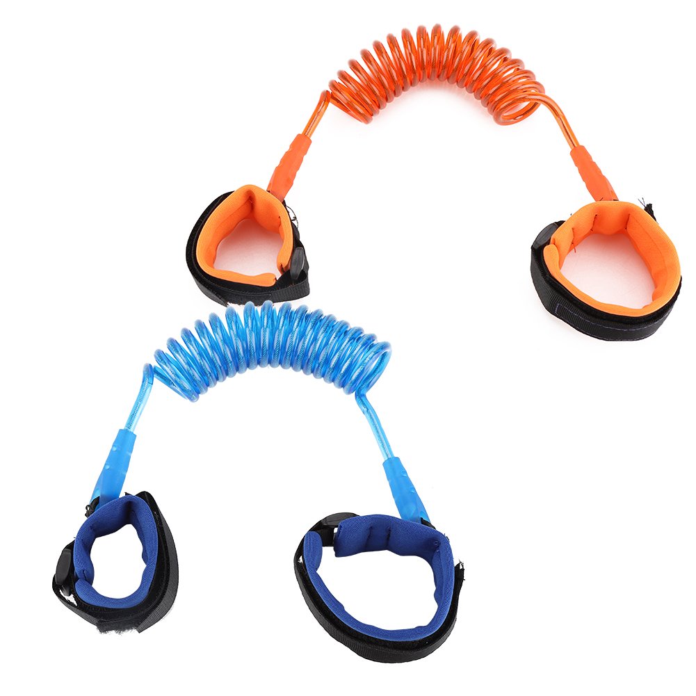 Anti Lost Wrist Link, Toddler Wrist Leash, Child Safety Wrist Leash, Anti Lost Rope Walking Harness for Kids, Maximum Length 1.5m (Blue+Orange)