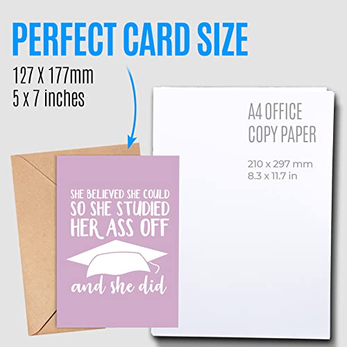 Funny and original graduation card for her with envelope | Inspirational card for women from mom, dad, friend⦠Fun and empowering present for graduation day.