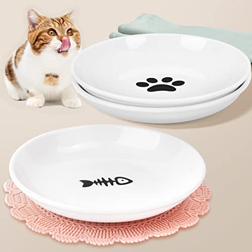 ๐ฎ๐ฌ๐ฎ๐ฏ ๐๐๐ Anti Whisker Fatigue Cat Bowls, Healthy Ceramic Cute Flat Cat Food Bowl for Indoor Cats, Cat Dishes Shallow Wide Cat Plates for Wet Food, Small Whisker Friendly Pet Cat Feeding Bowls