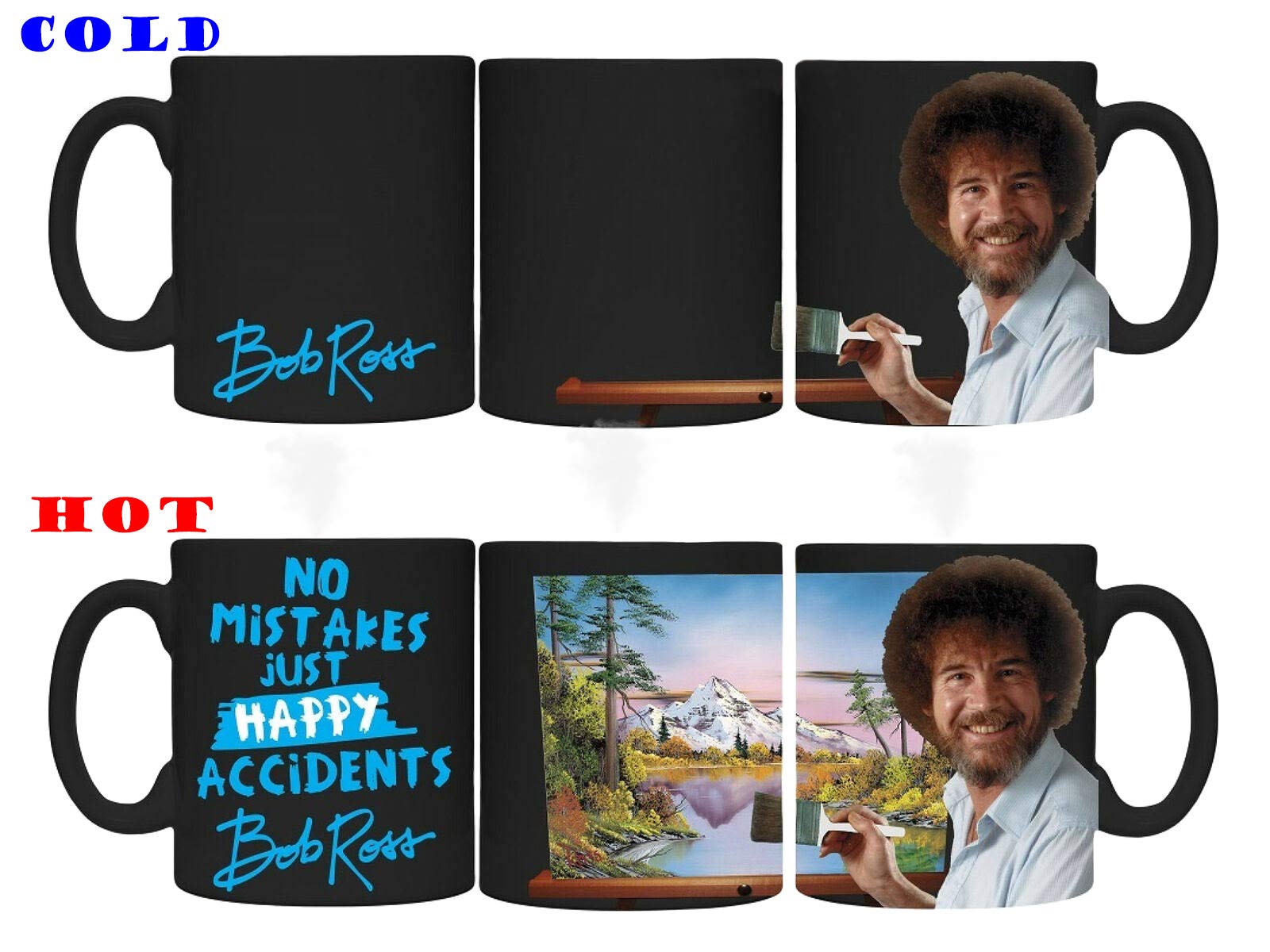Bob Ross No Mistakes Just Happy Accidents Heat Change Mug