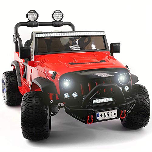 2023 Two (2) Seater Ride On Kids Car Truck w/Battery Swaps 12V Kid Car to Drive 3 Speeds, Leather Seat, Remote, MP3 Music by Bluetooth, FM Radio, Rubber Tires