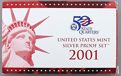 2001 S U.S. Mint 10-coin Silver Proof Set - OGP box & COA Proof