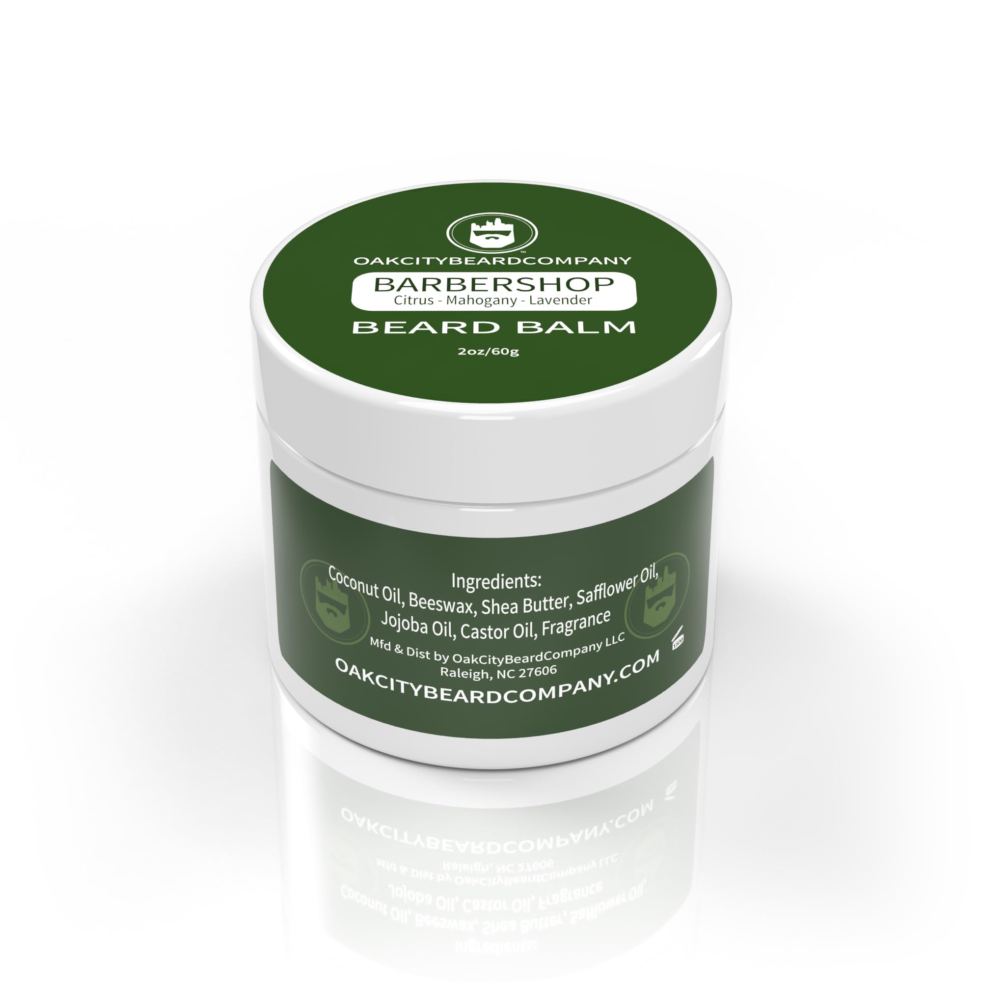 Oak City Beard Company - BarberShop - 2 Ounce - Beard Balm -Citrus - Mahogany - Green Notes - Lavender - Beard Conditioner
