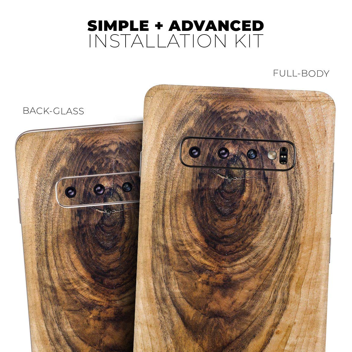 DesignSkinz Light Knotted Woodgrain Protective Vinyl Decal Wrap Skin Cover Compatible with The Samsung Galaxy S20 (Screen Trim & Back Glass Skin)