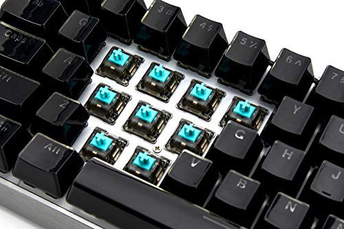 KOSEKY DSL1 Linear Keyboard Switch,Silent,60cN Force,Gold-Plated Spring,Pre Lubed, Linear Keyswitch 5 Pins for Mechanical Gaming Keyboards (90 Packs, Smoky Transparent,Aqua)