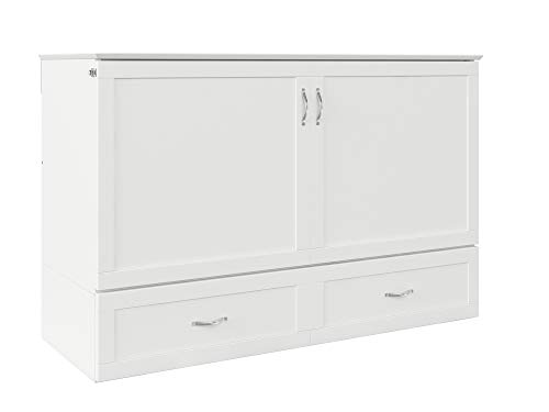 AFI Hamilton Murphy Bed Chest with Charging Station, Queen, White