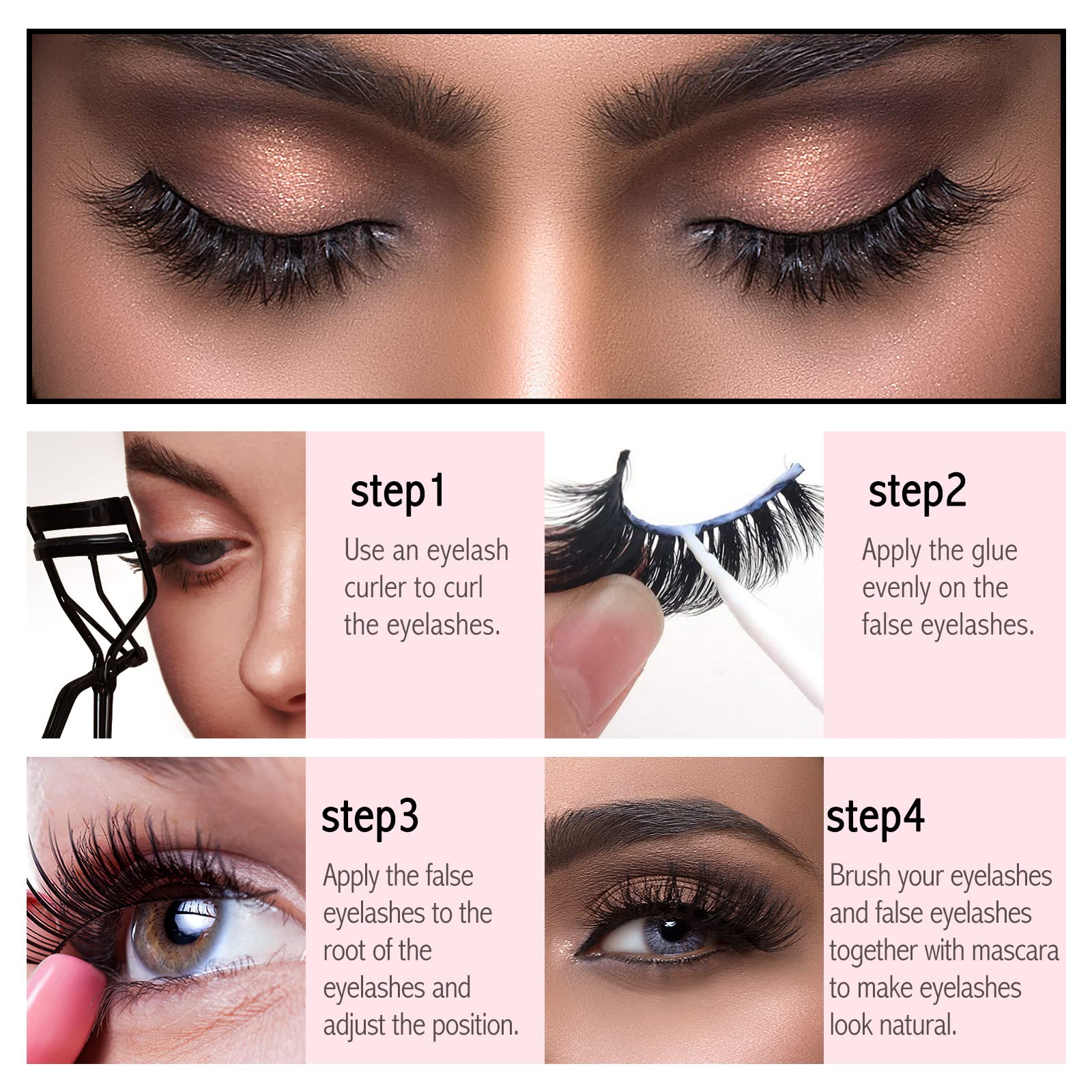 20 Pairs False Eyelashes 3D 8D Mink Lashes Extension Natural Look Cat Eyes 5 Different Style Makeup Fake Eyelashes