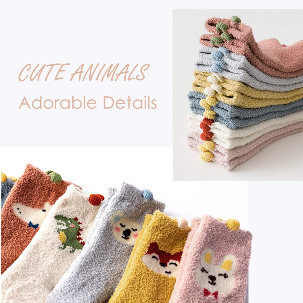 CozyWay Baby Fluffy Socks Newborn Infant Toddler Thick Warm Soft Sleeper Socks Winter Fuzzy For Girls Boys