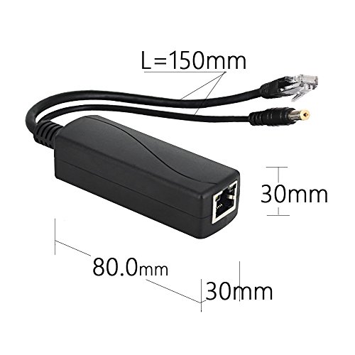 ANVISION 2-Pack Active 48V to 12V PoE Splitter Adapter, IEEE 802.3af Compliant 10/100Mbps, DC 12V Output, for IP Camera AP Voip Phone and More