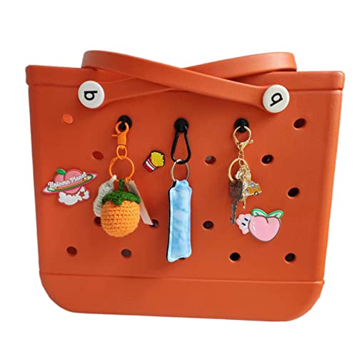 Accessories for Bogg Bag, Key Holder Charms and Lipstick Holder Accessory for Bog Beach Bag - 3 pcs Hanger Charms, 1 pcs Lipstick Holder with Carabiner Clip